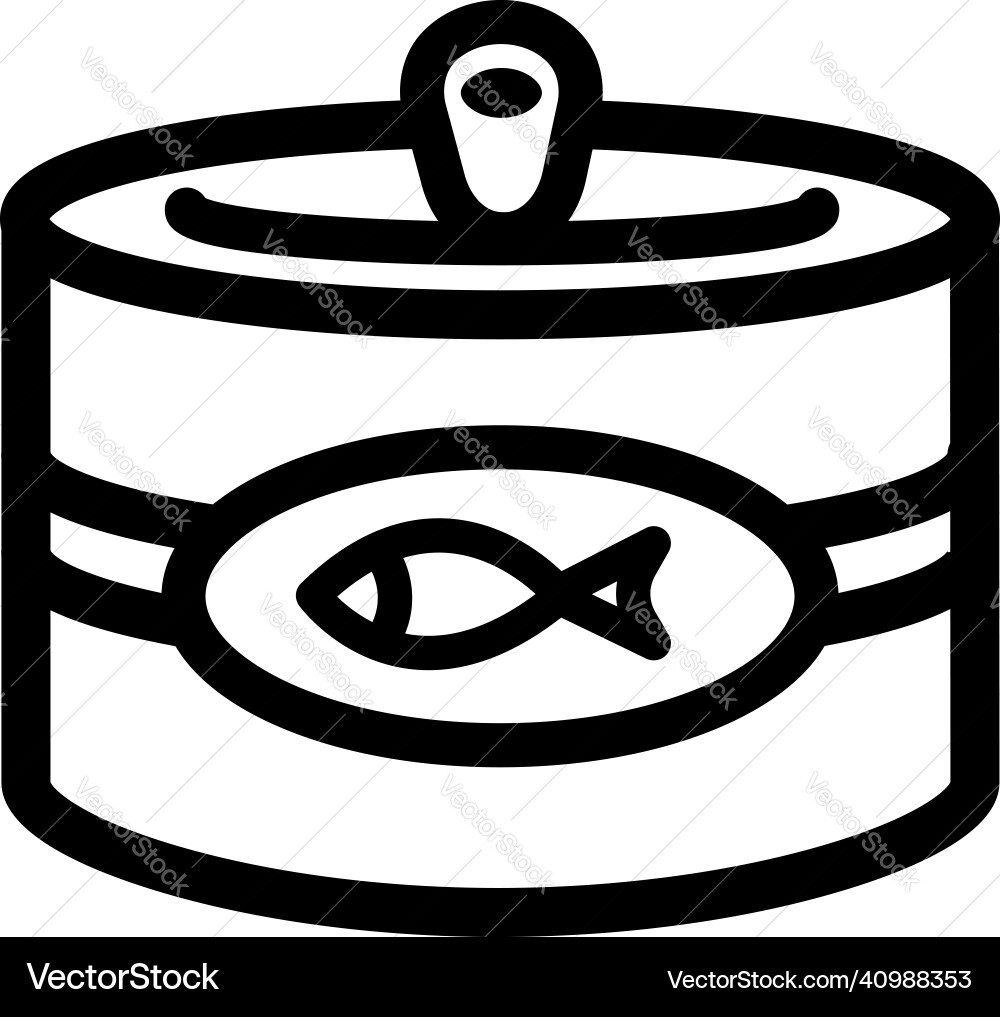 Fish can line icon Royalty Free Vector Image - VectorStock