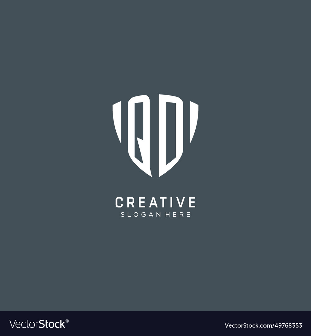 Initials qd logo shield guard shape creative Vector Image