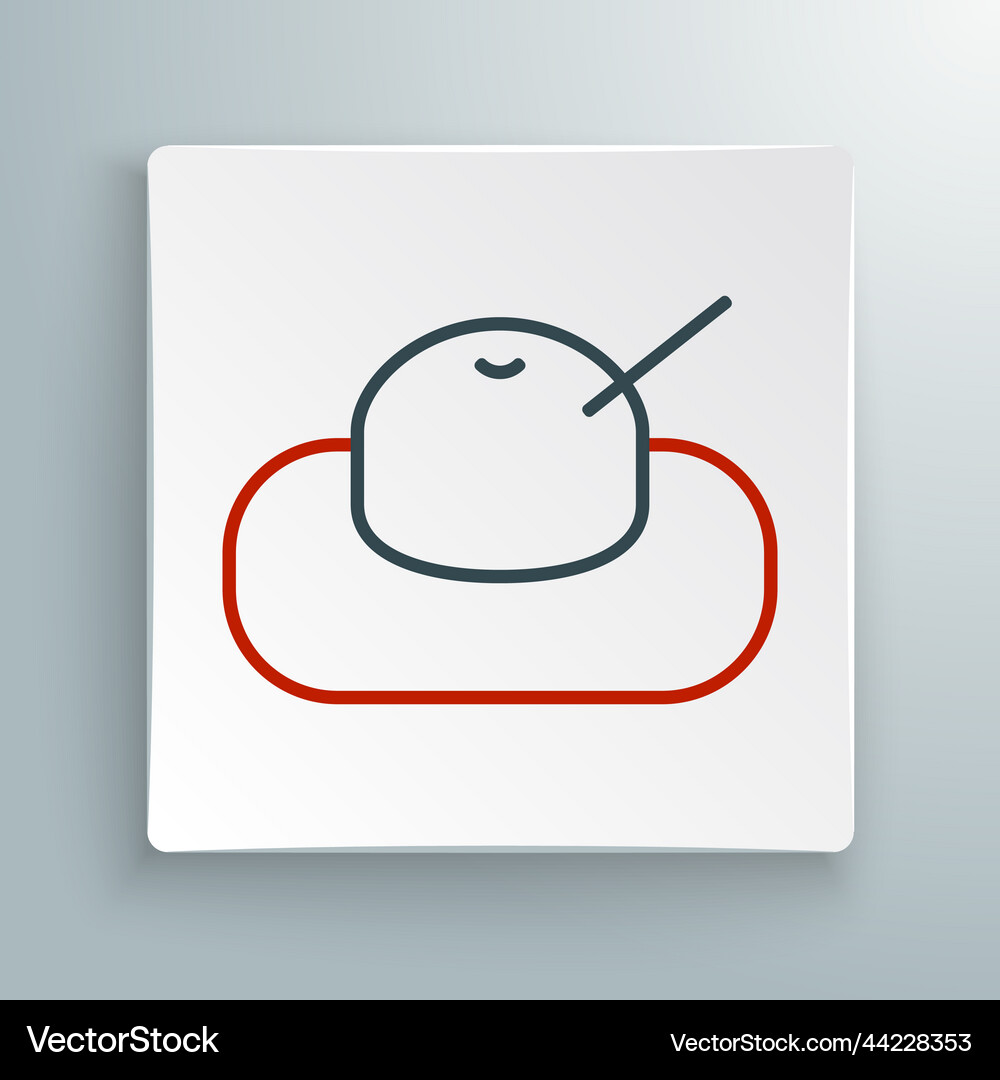 Line mochi icon isolated on white background Vector Image