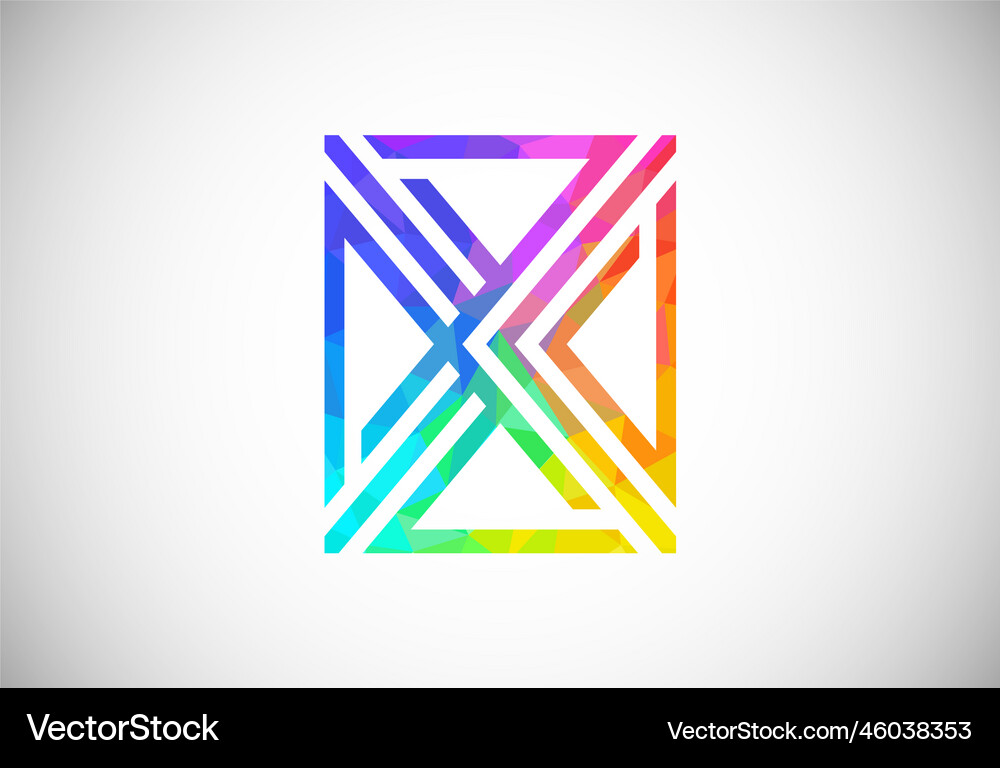Low poly line letter x graphic alphabet symbol Vector Image