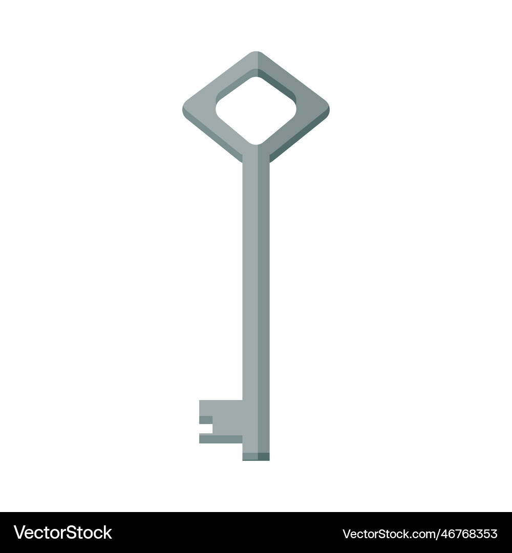 Metal long key cartoon Royalty Free Vector Image
