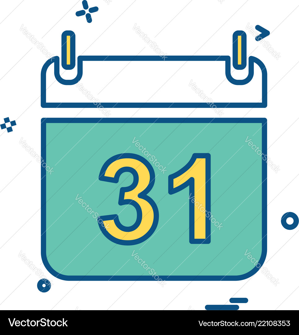 New year calender icon design Royalty Free Vector Image