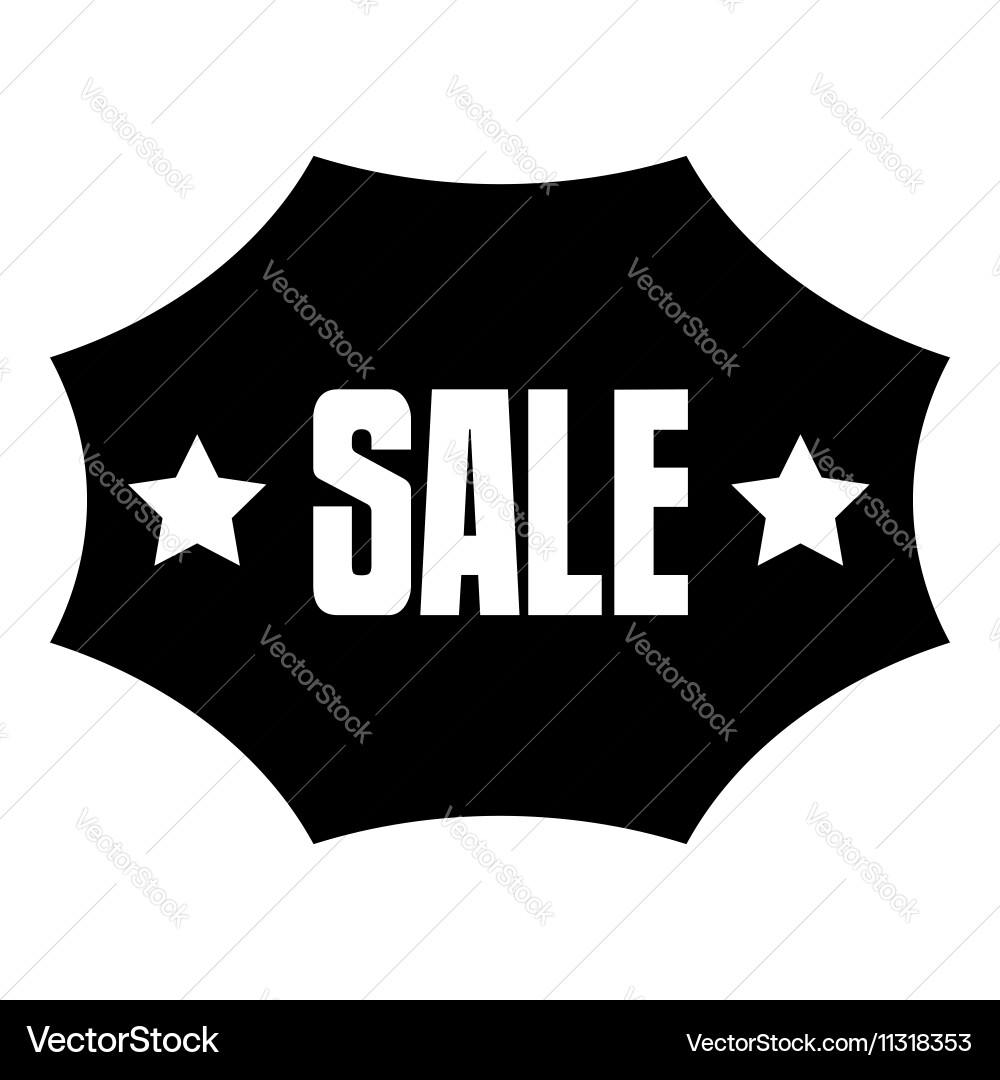Sale sticker icon simple style Royalty Free Vector Image
