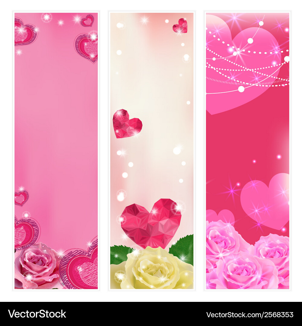 Set of love banners elements for design Royalty Free Vector