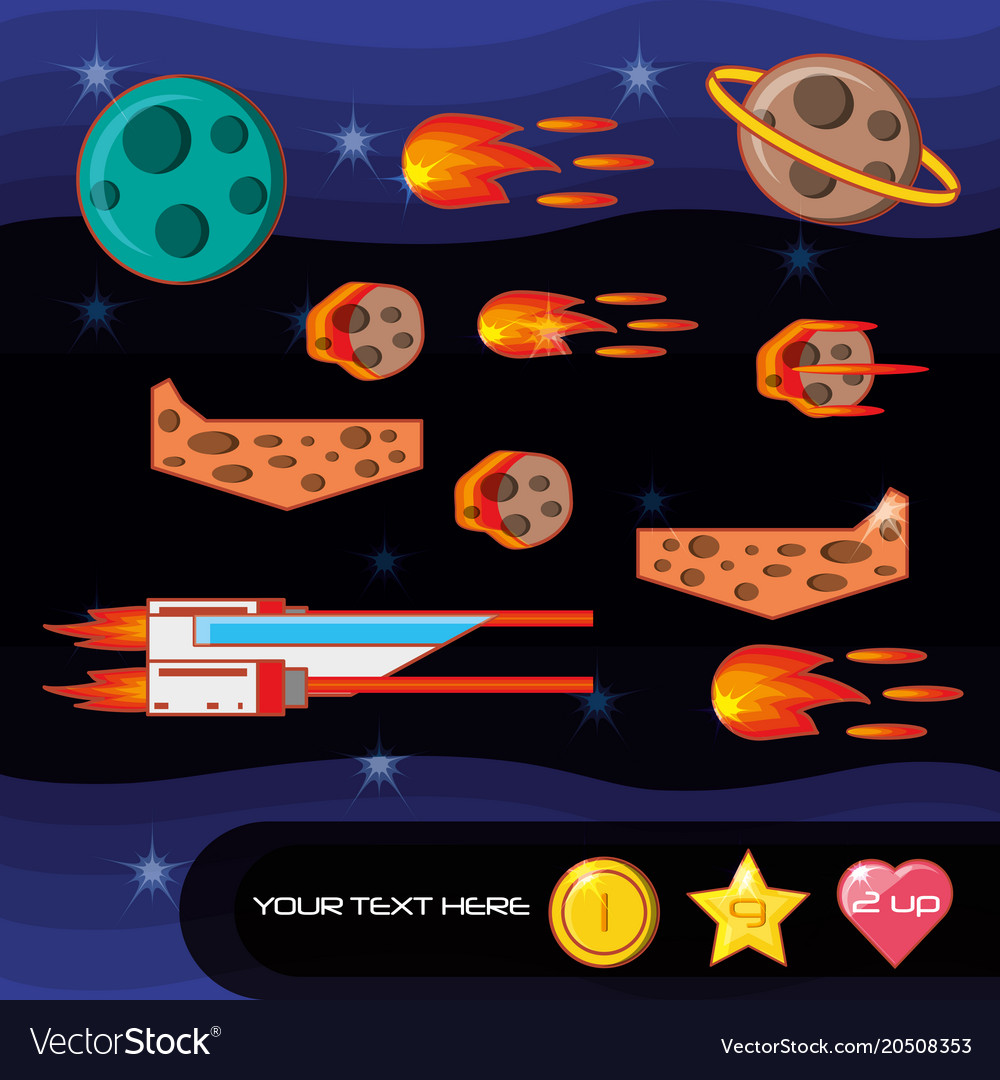 Video game scene interface Royalty Free Vector Image