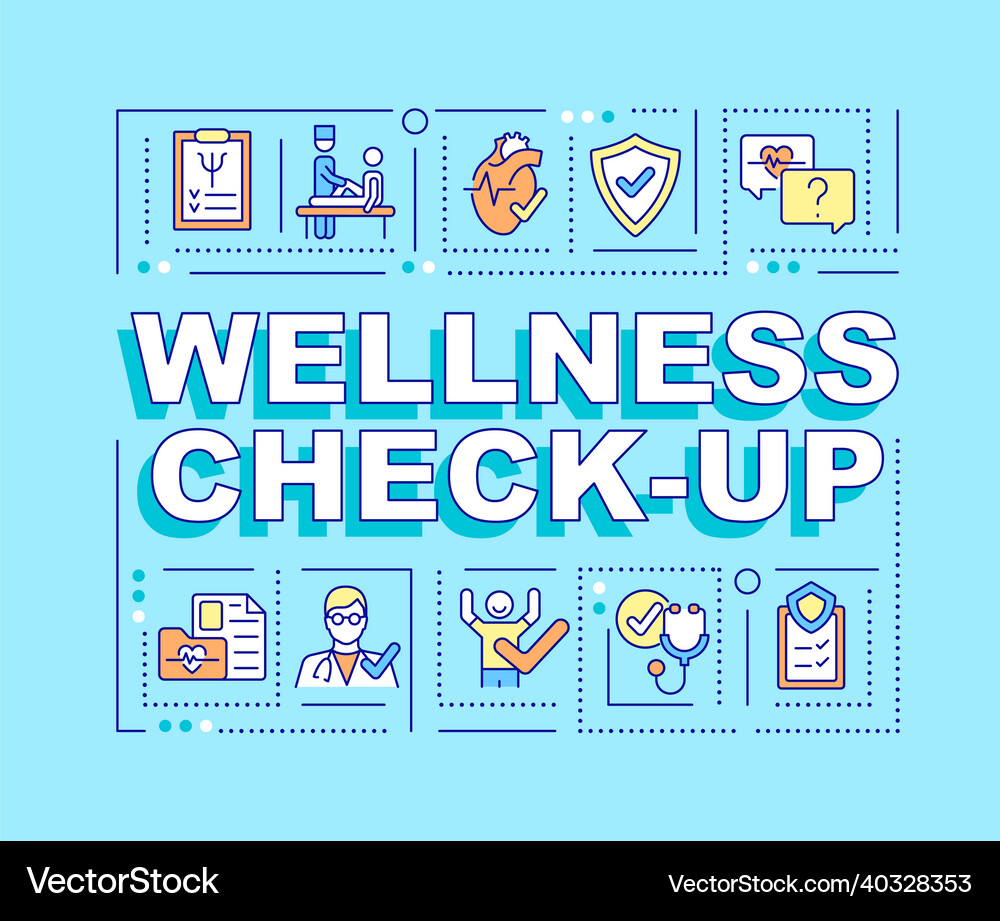 Wellness check up word concepts banner Royalty Free Vector