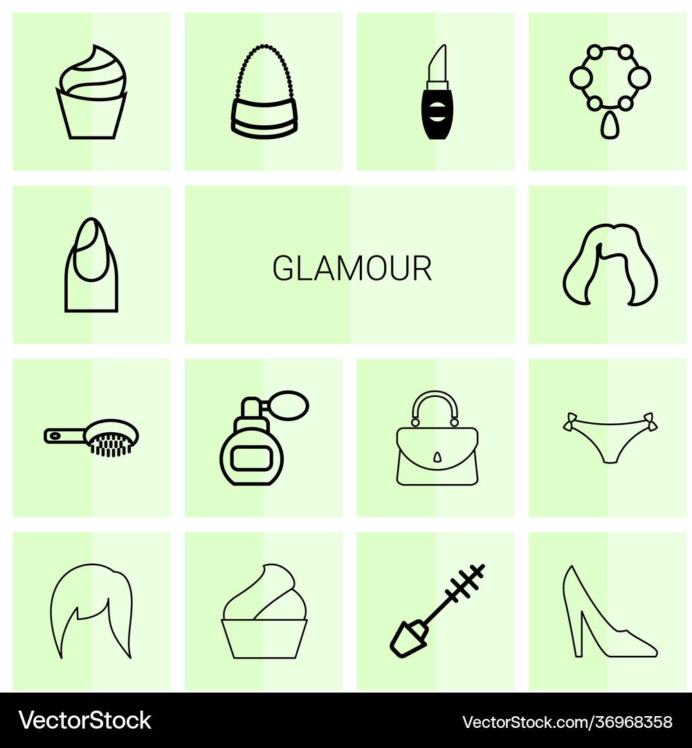 14 glamour icons Royalty Free Vector Image - VectorStock