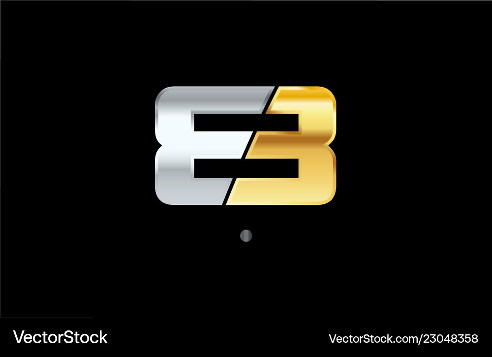 8 number silver gold logo icon design Royalty Free Vector