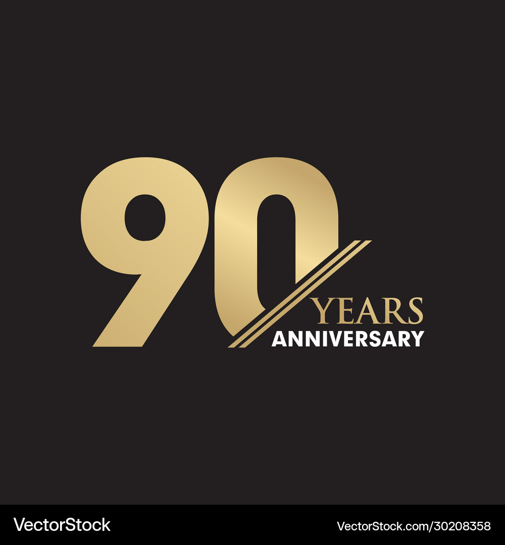 90th year anniversary emblem logo design template Vector Image