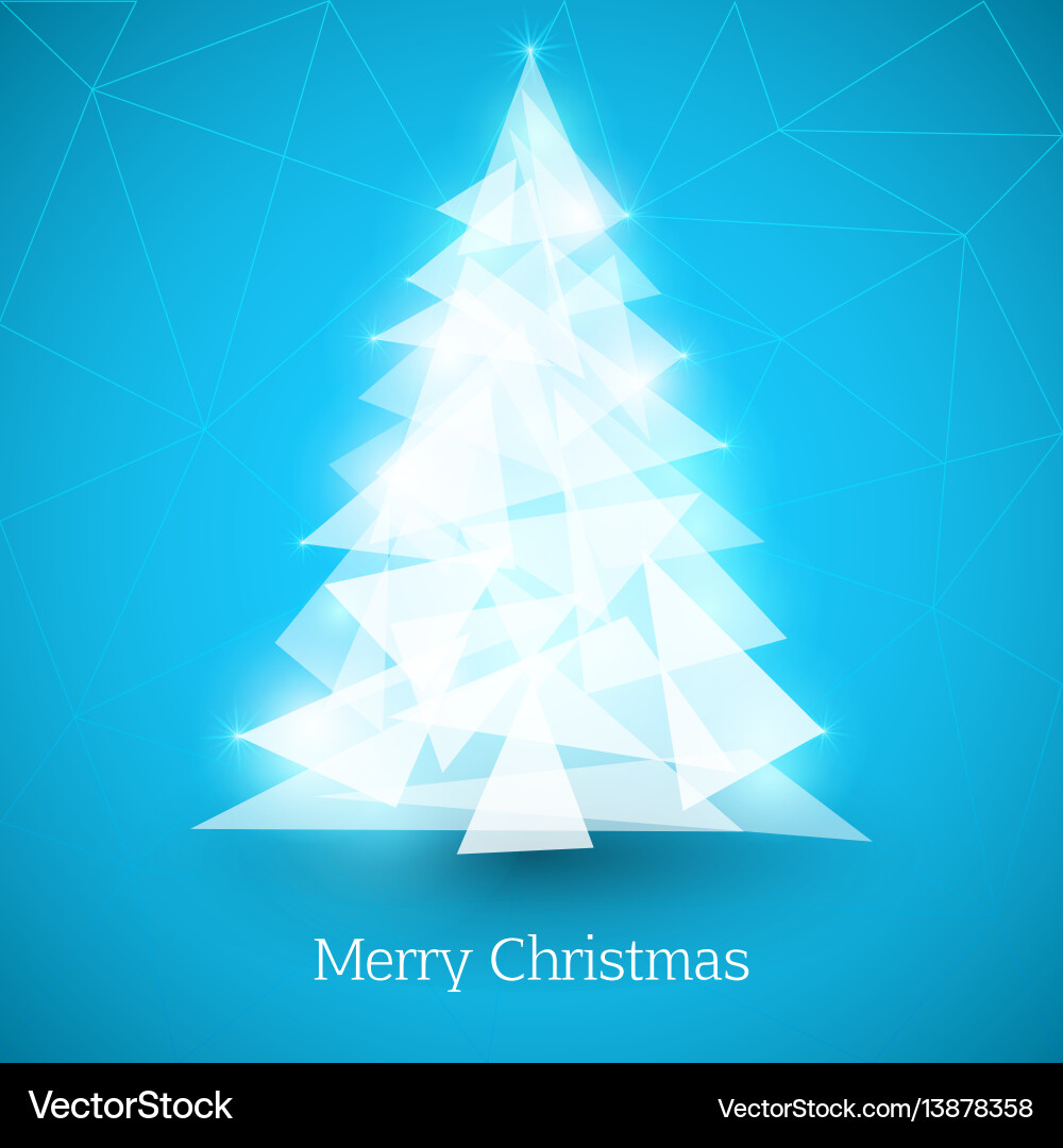 Abstract christmas tree made of white triangles Vector Image