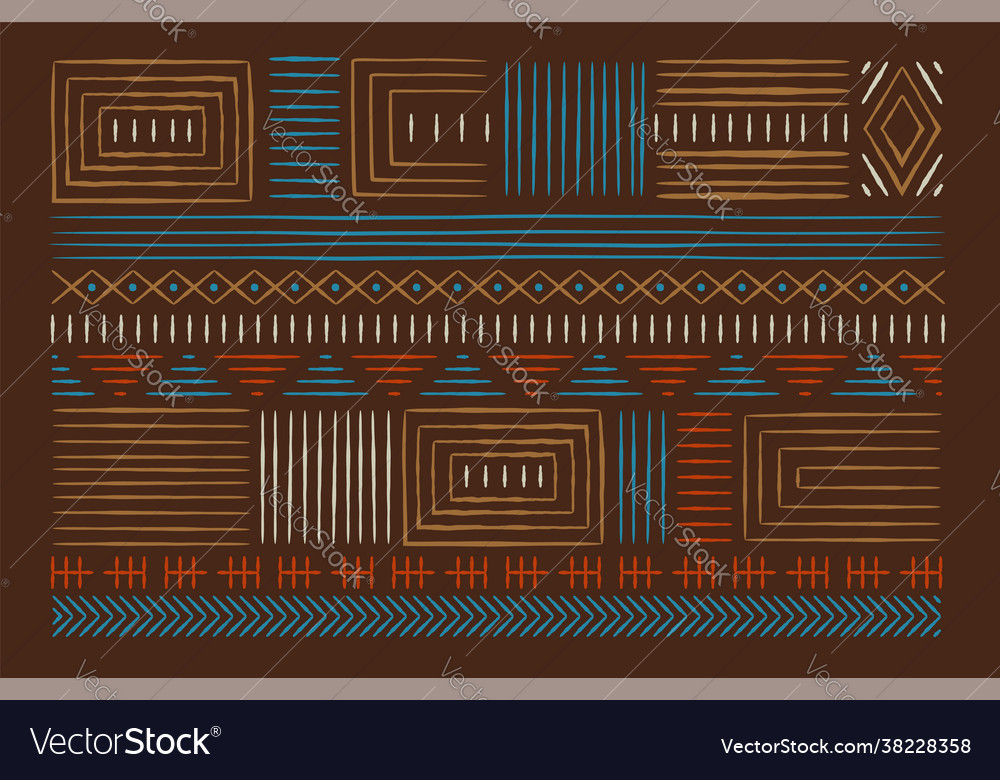 African art line hand drawn tribal decoration set Vector Image