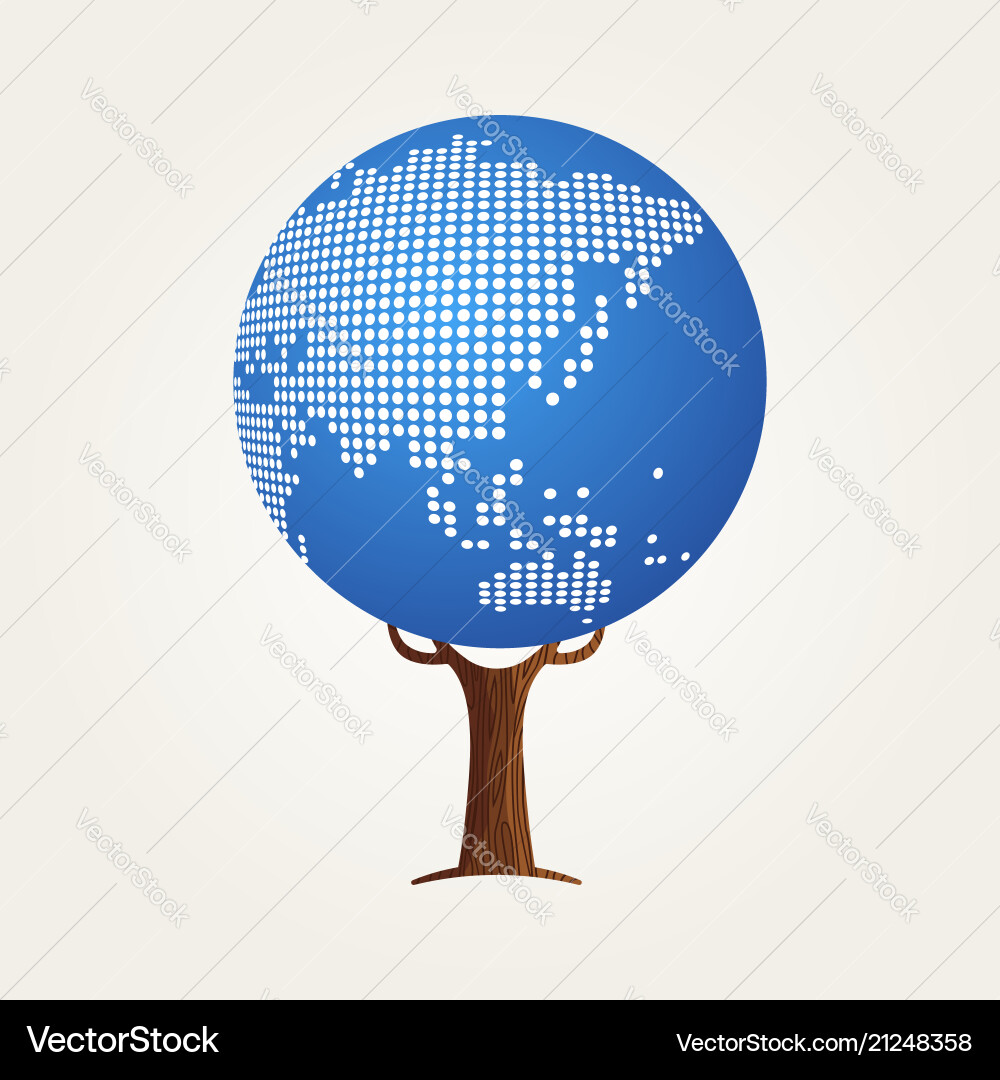 Asia world map concept for global communication Vector Image