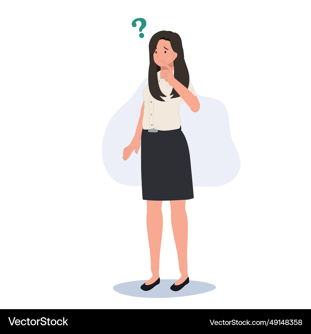 Confused thai university student in uniform Vector Image