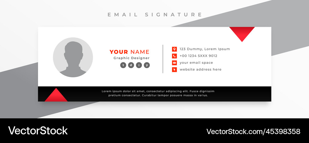 Corporate mail signature card template Royalty Free Vector