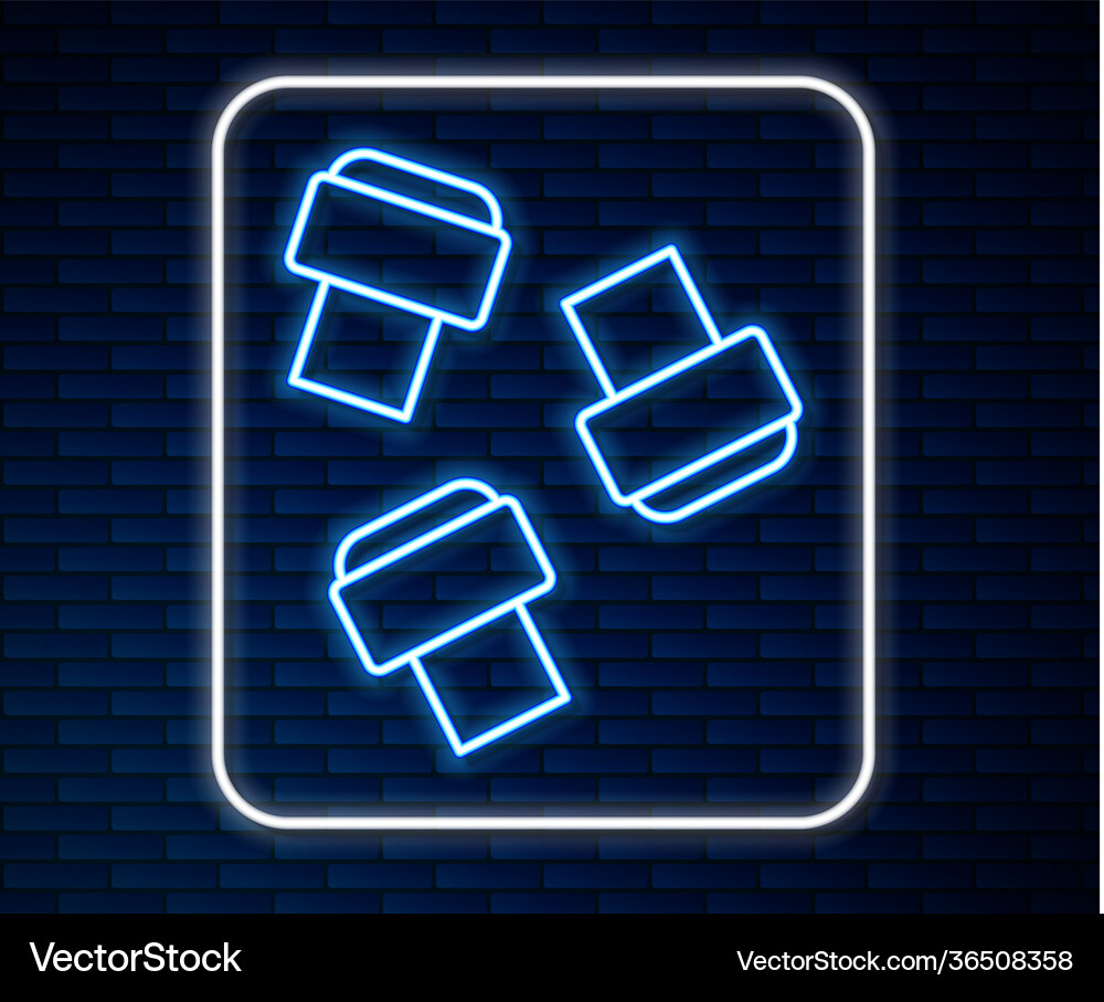 Glowing neon line marker pen attachment icon Vector Image