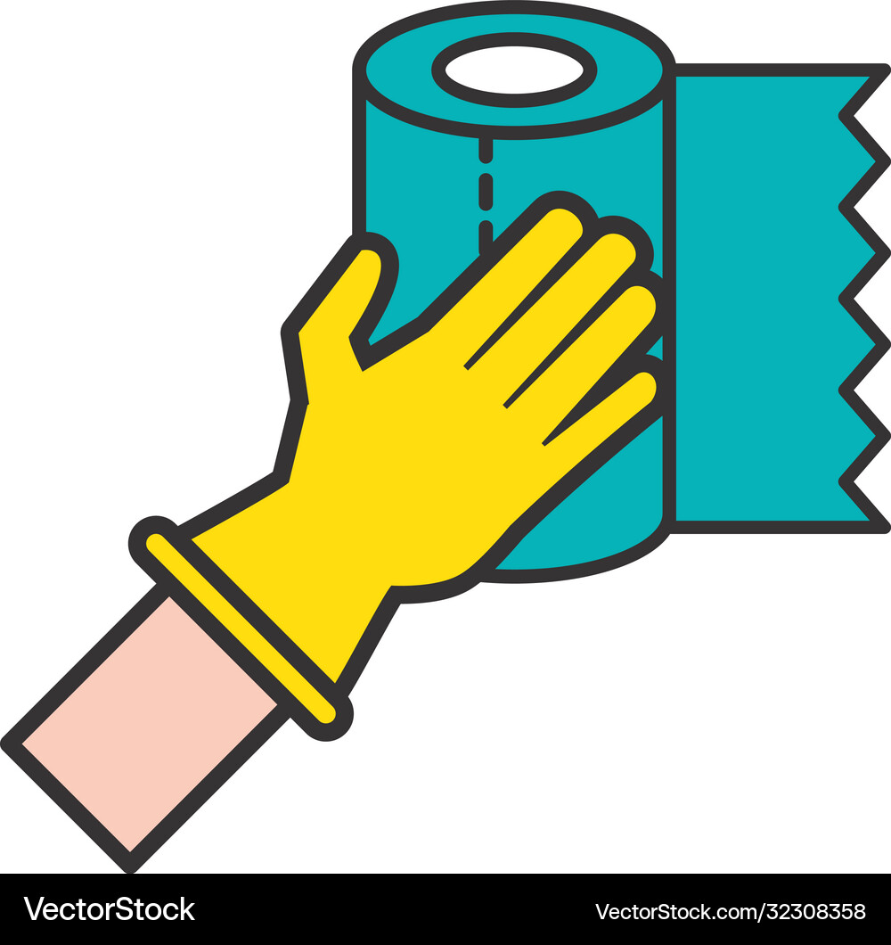 Hand with toilet paper roll icon Royalty Free Vector Image