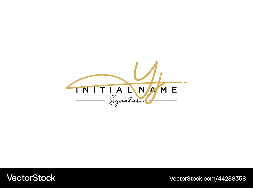 Initial yj signature logo template hand drawn Vector Image