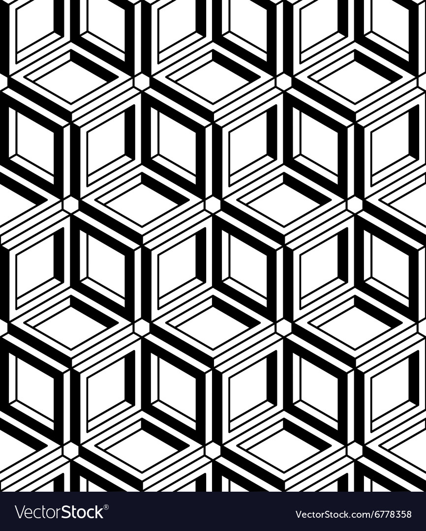 Monochrome Abstract Geometric Seamless Pattern Vector Image