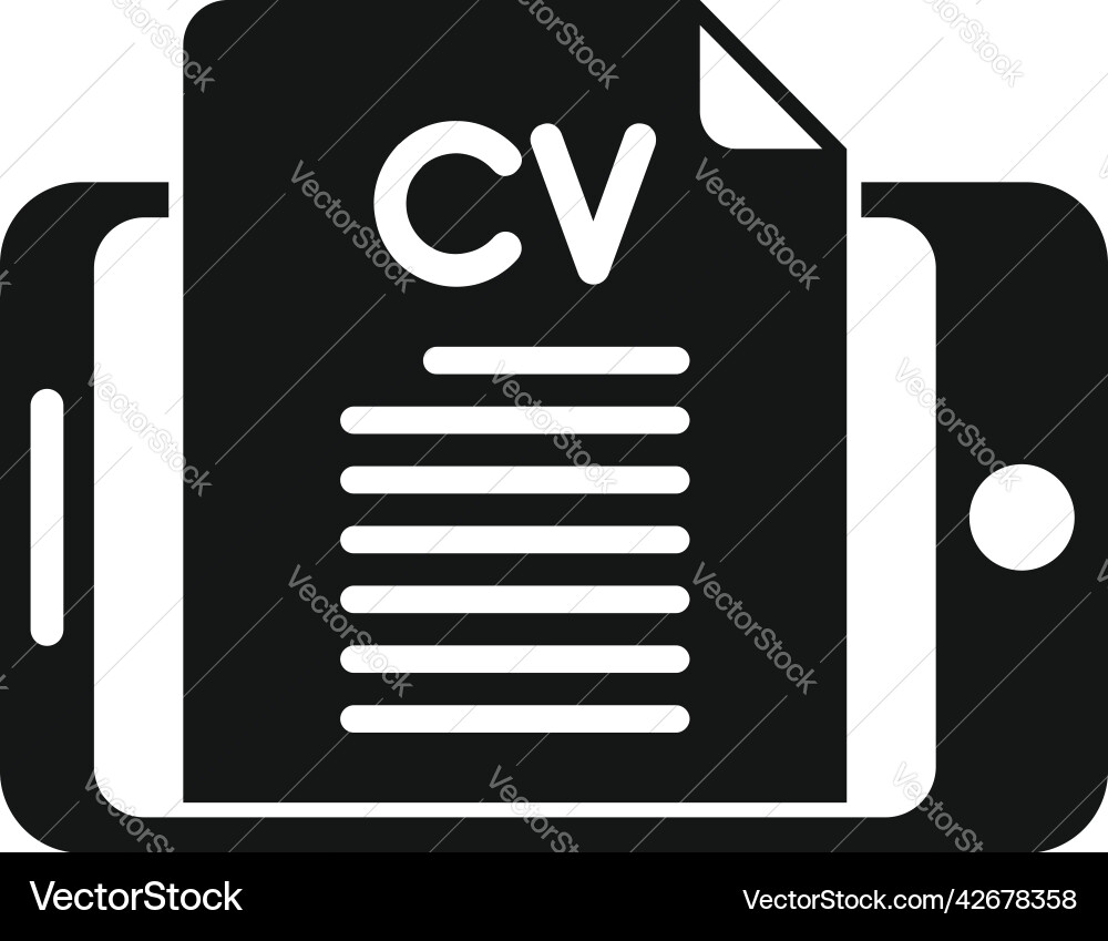 Online cv icon simple internet hire Royalty Free Vector