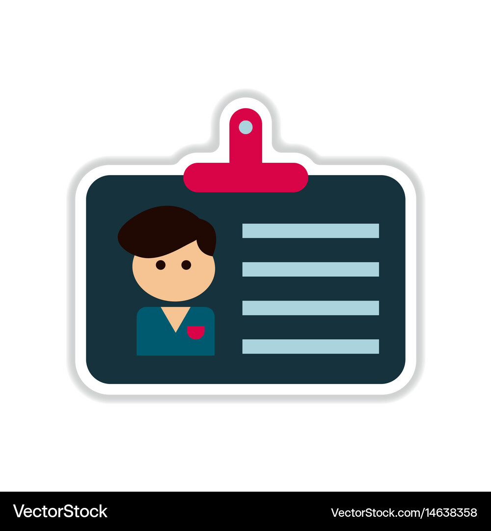 Paper sticker on white background identity card Vector Image