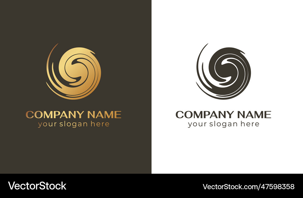 Round spiral logo swirling elegant waves Vector Image