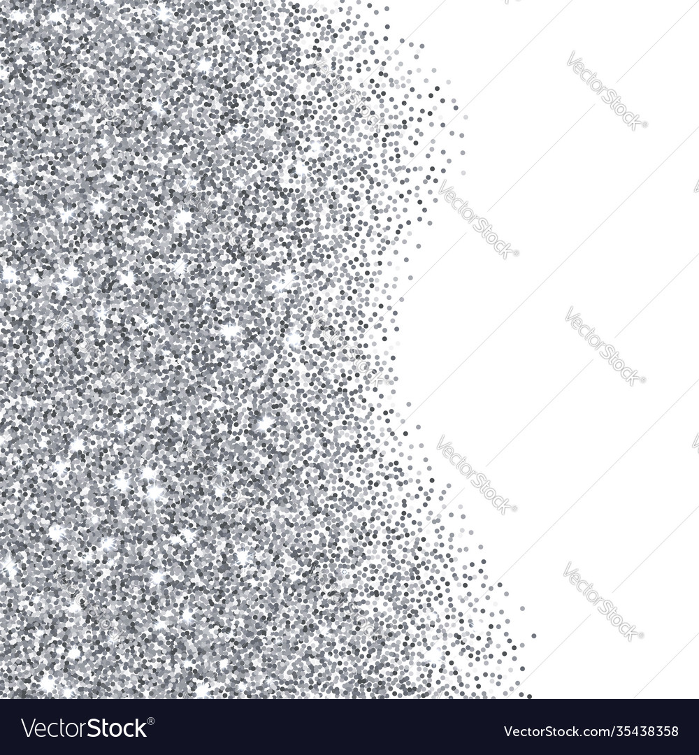 Silver glitter textured border Royalty Free Vector Image