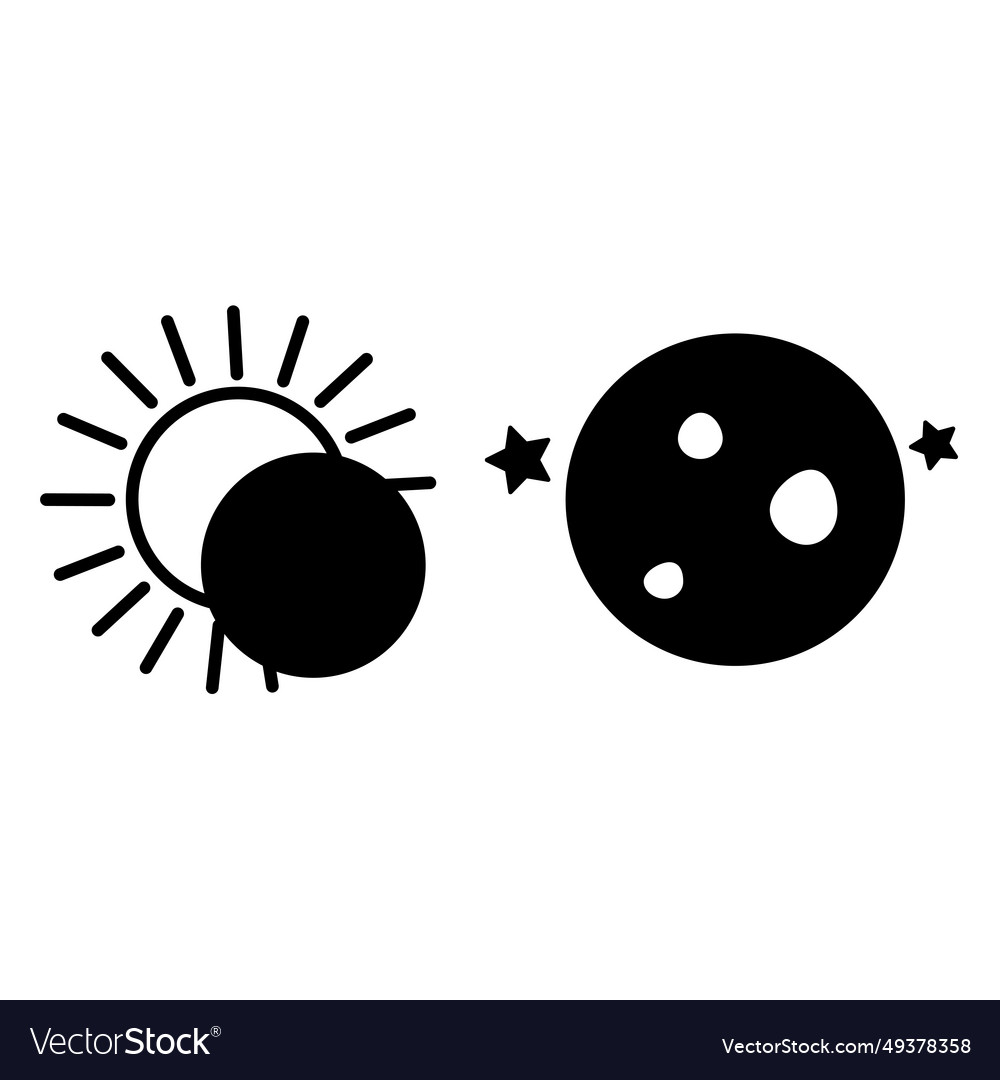 Solar eclipse icon full moon black weather Vector Image