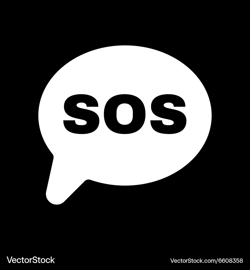 Sos icon help symbol flat Royalty Free Vector Image