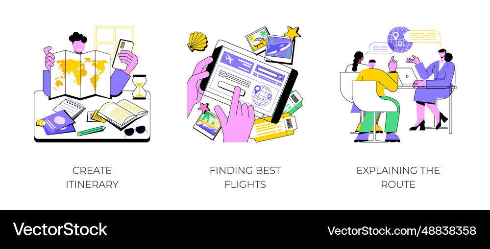 Travel planner isolated cartoon Royalty Free Vector Image