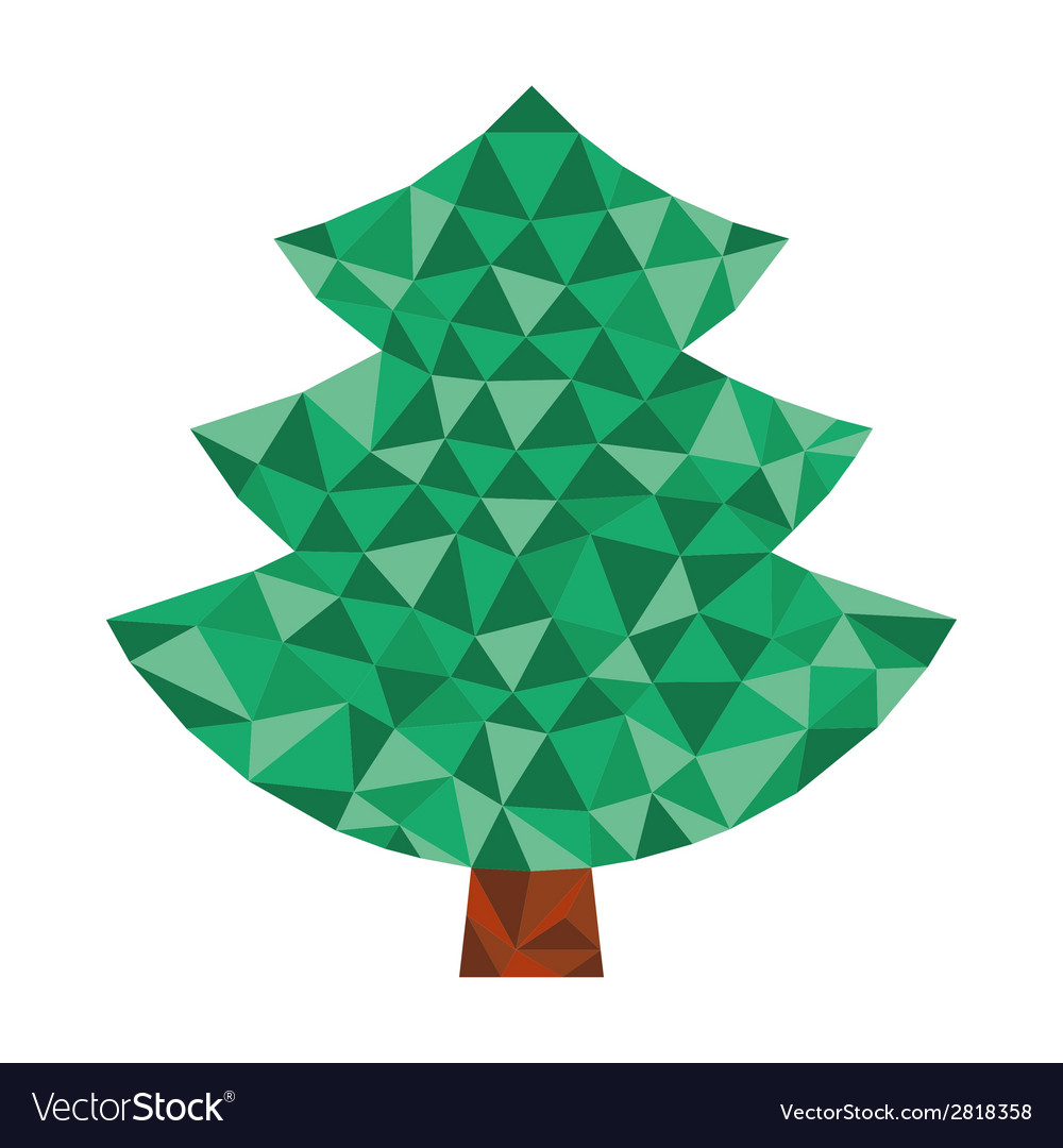 Triangular tree Royalty Free Vector Image - VectorStock