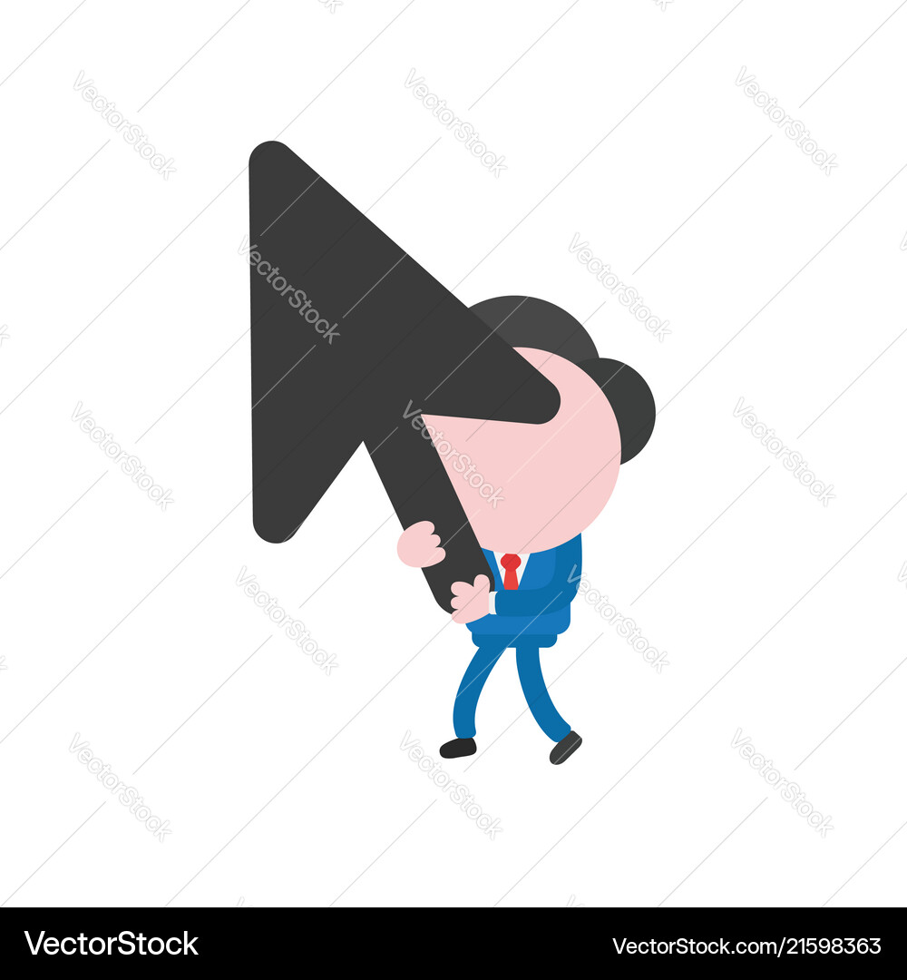 Businessman character walking and holding mouse Vector Image