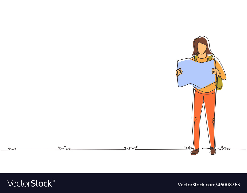 Continuous one line drawing cute teenage girl Vector Image Continuous one line drawing cute teenage girl Vector Image