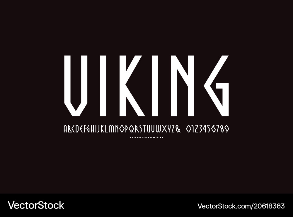 Decorative geometric narrow sans serif font Vector Image