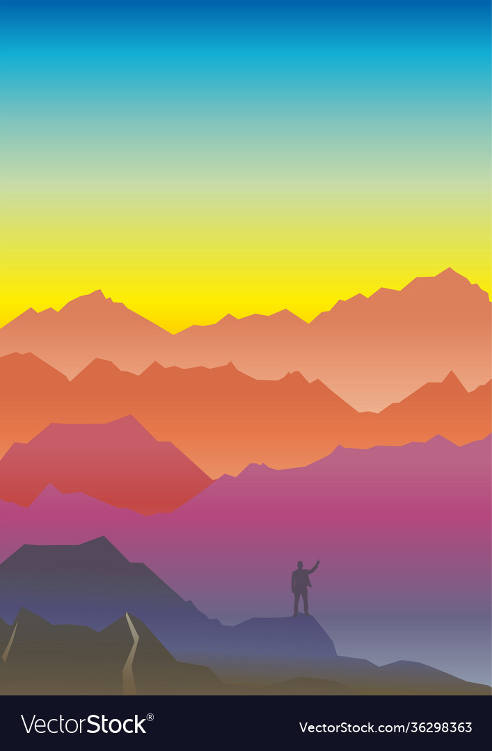 Distant mountain range Royalty Free Vector Image