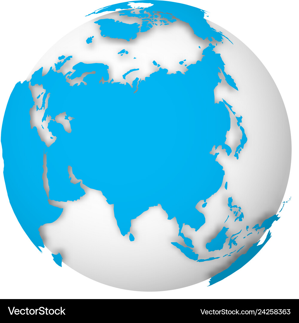 Earth globe 3d world map with blue lands dropping Vector Image
