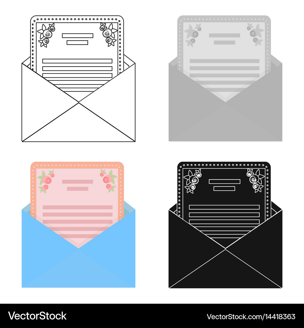 Envelope with invitation card icon in cartoon Vector Image