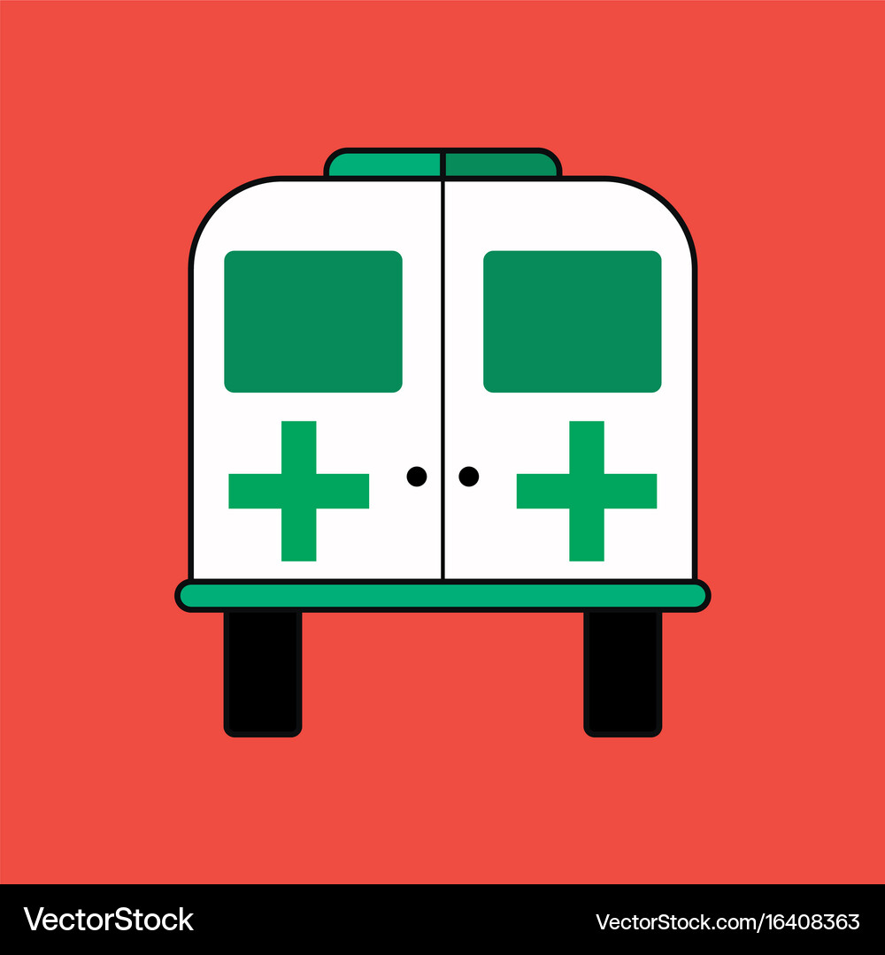 Flat icon design collection ambulance with a cross
