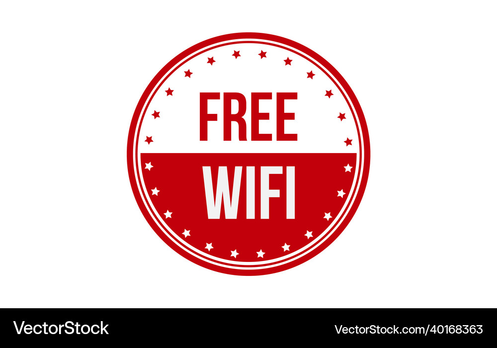 Free wifi rubber stamp red wifi rubber Royalty Free Vector