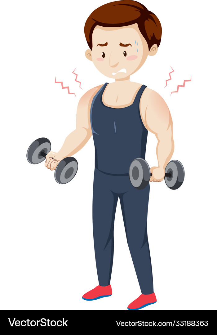 Man having muscle pain from workout Royalty Free Vector