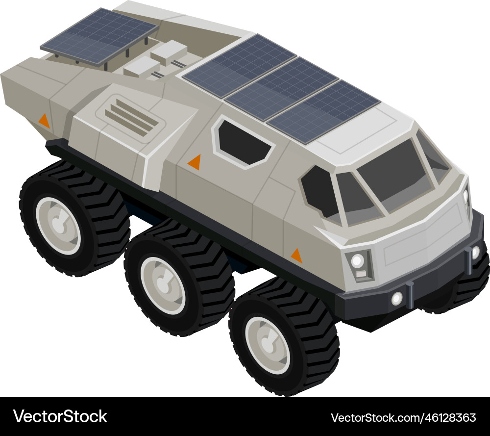 Mars rover isometric composition Royalty Free Vector Image