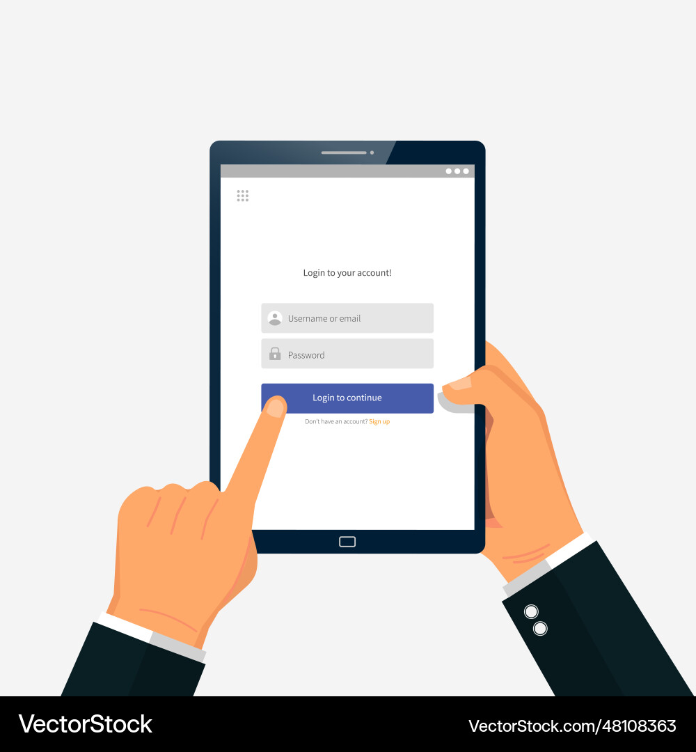 Online registration and sign up account Royalty Free Vector