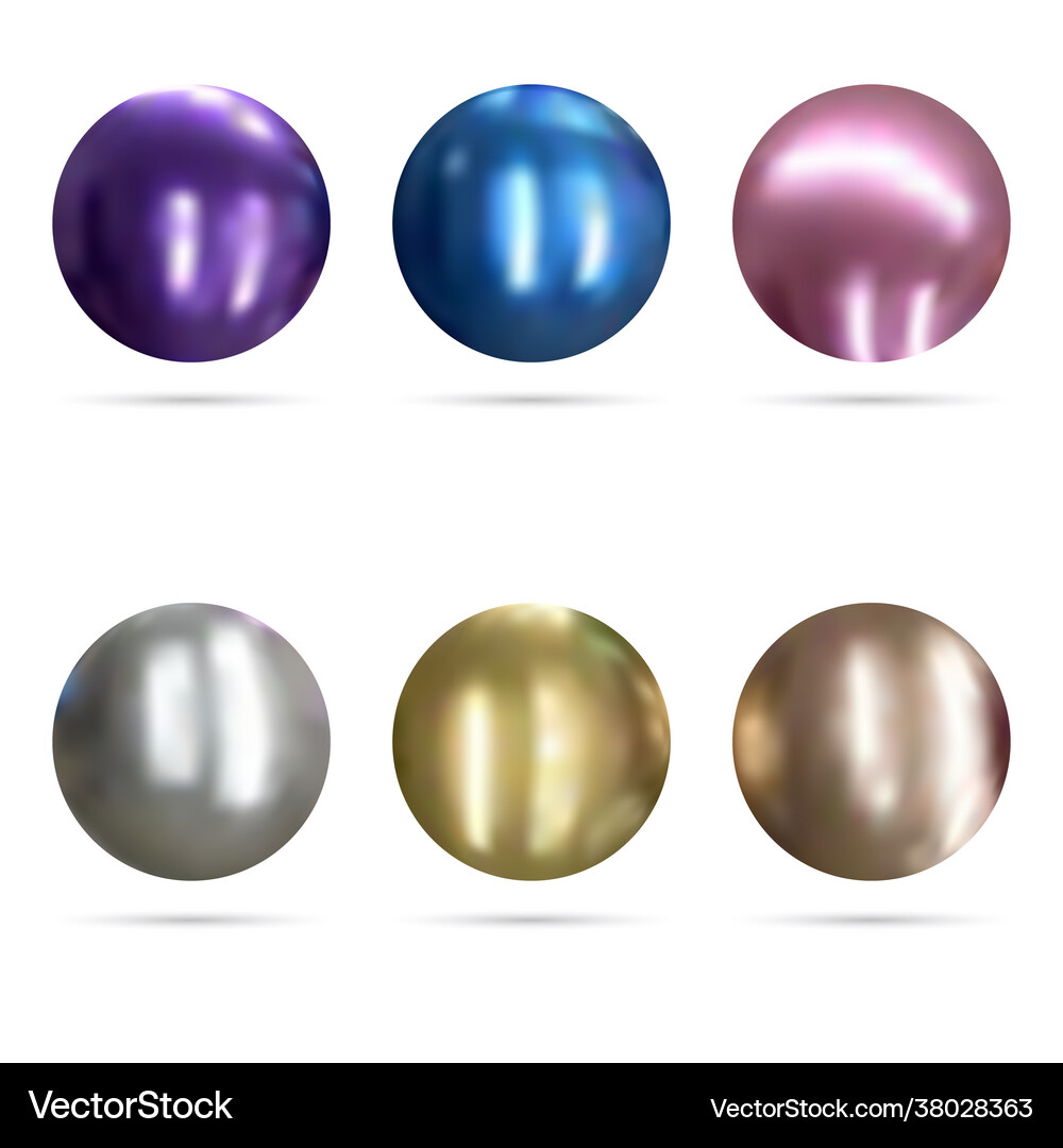 Set multi-colored pearls design element eps 10 Vector Image