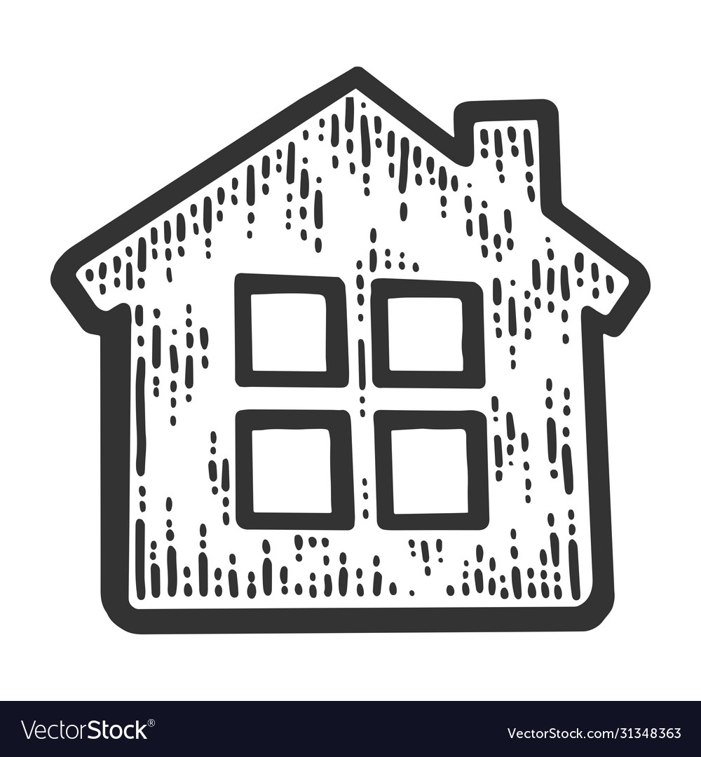 Sign house building sketch scratch board Vector Image Sign house building sketch scratch board Vector Image