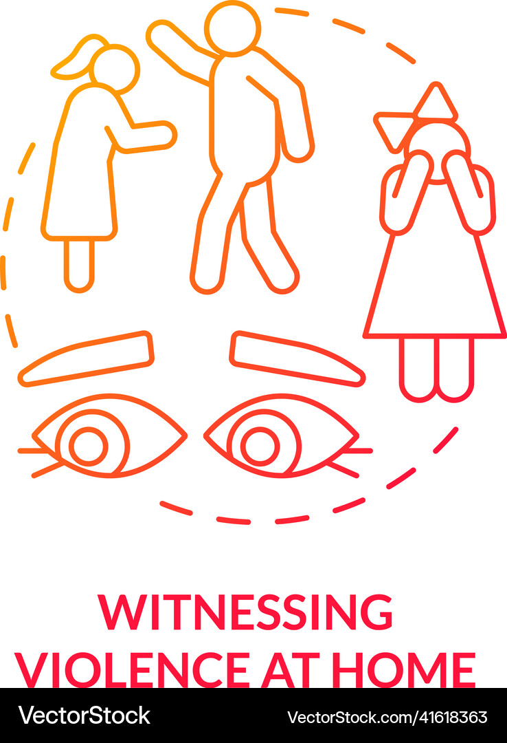 Witnessing violence at home red gradient concept Vector Image