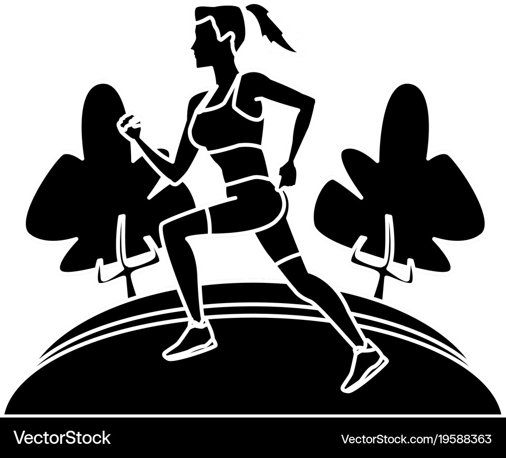 Woman running at park Royalty Free Vector Image