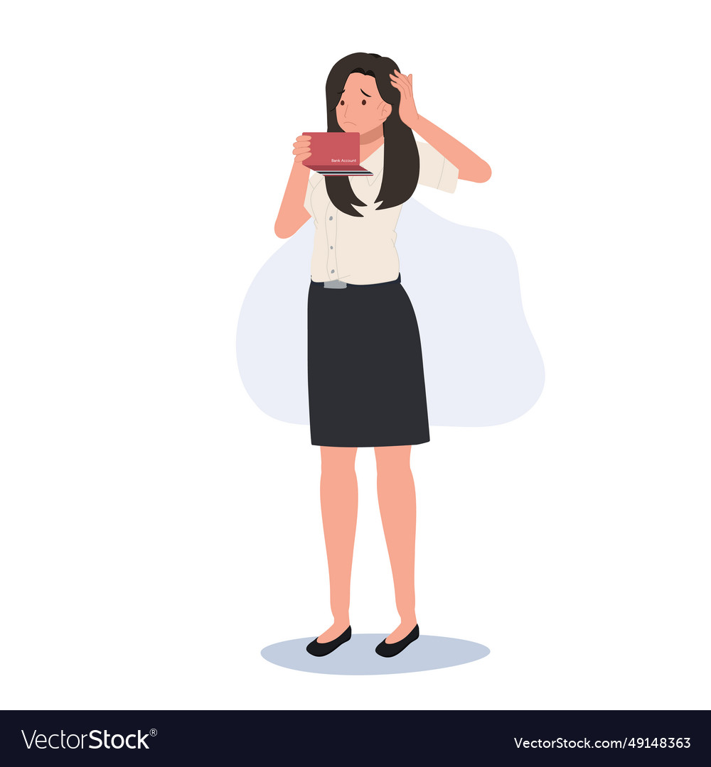 Worried thai university student managing Vector Image Worried thai university student managing Vector Image