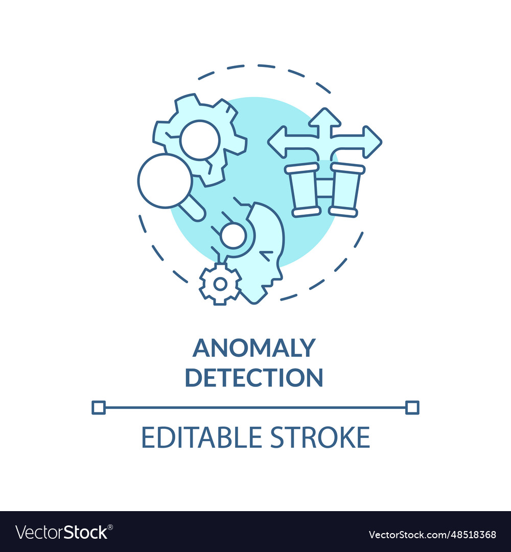 2d Thin Linear Blue Anomaly Detection Icon Vector Image