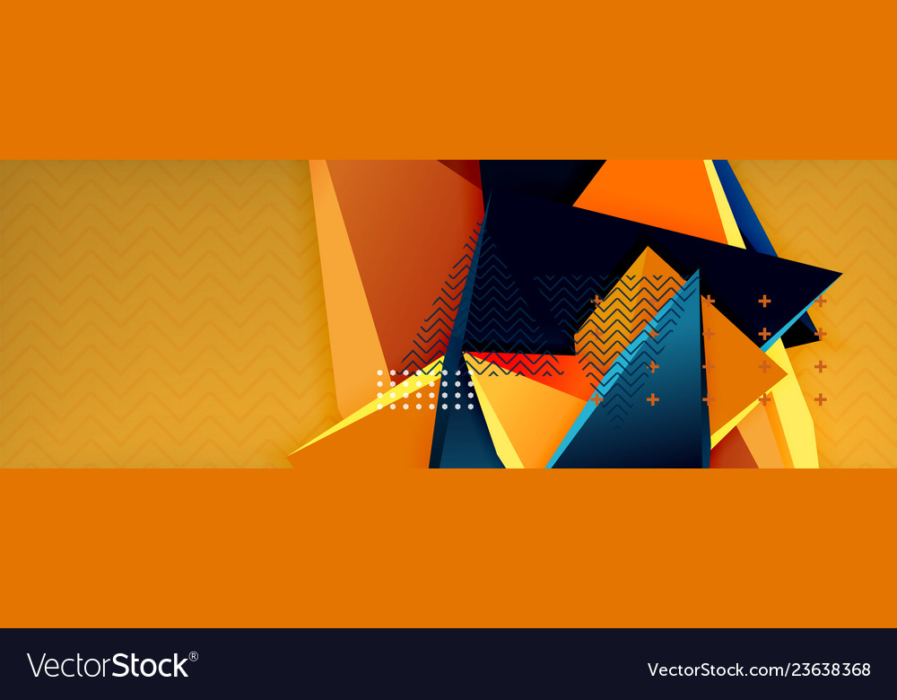 3d triangular shapes abstract background Vector Image