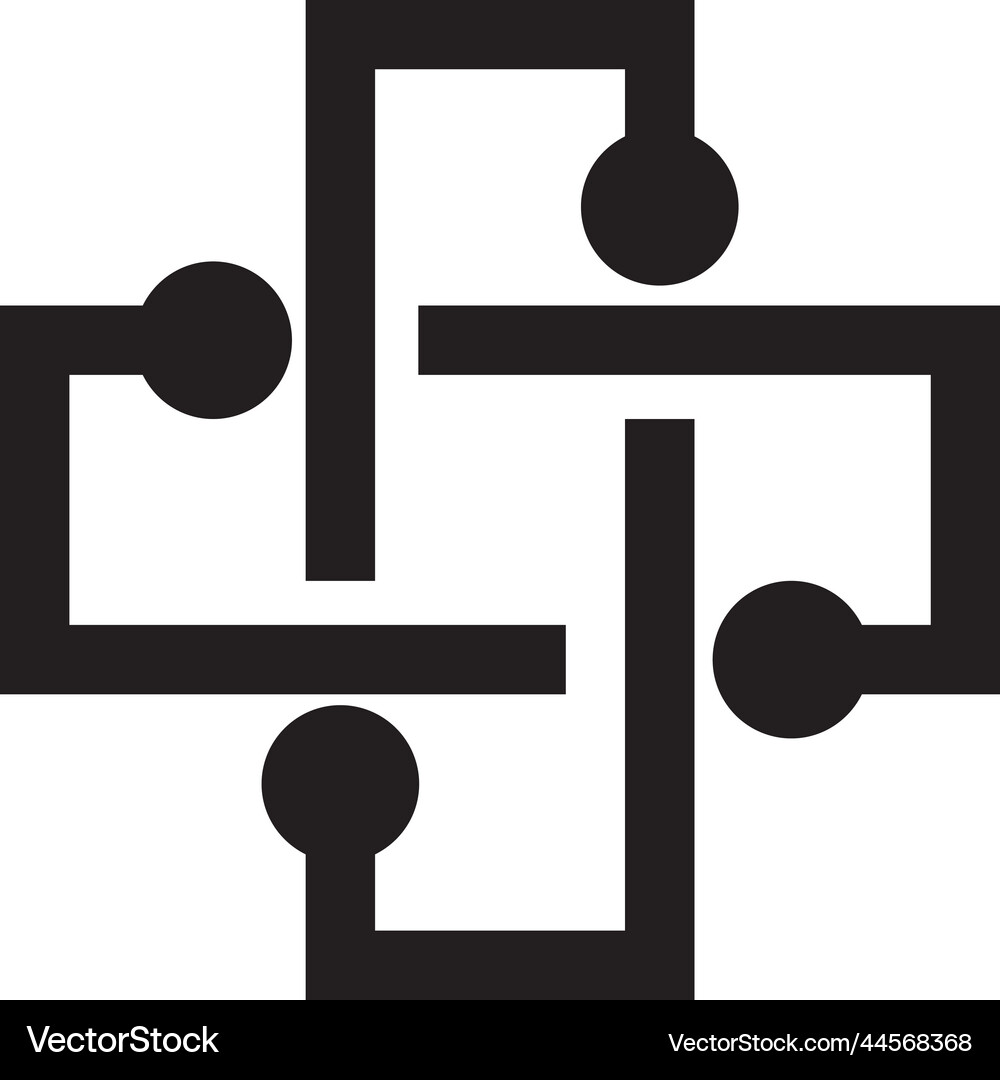 Abstract connection logo in trendy and minimal Vector Image