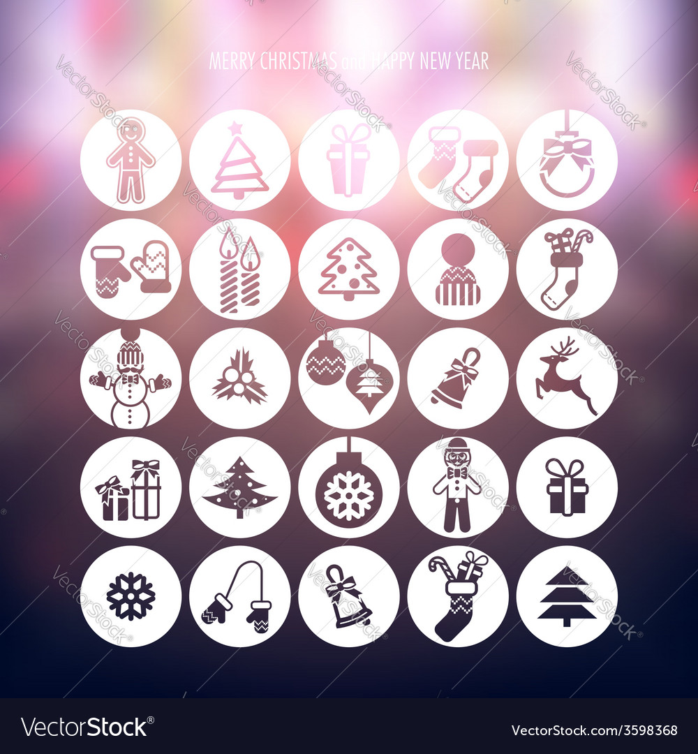 Christmas Icons Set Royalty Free Vector Image - VectorStock